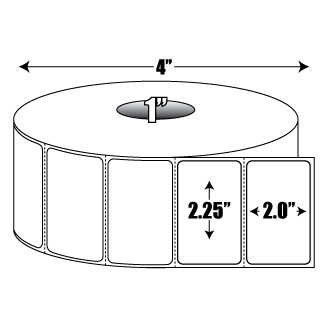 2.25 x 2 Inch Direct Thermal White Label Roll - 1" Core – Blanco Labels