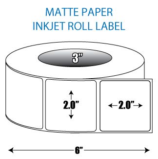2" x 2" Matte Square White Inkjet Labels - 3" Core – Blanco Labels
