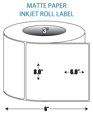 Matte 8 x 6 Inch Inkjet Roll Labels - 3" Core – Blanco Labels