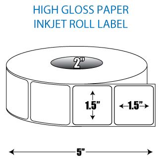 1.5 x 1.5 Inch Glossy Square Inkjet Labels - 2" Core – Blanco Labels