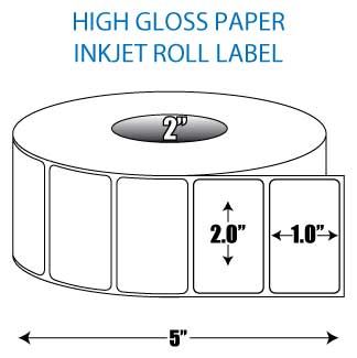 High Gloss 2 x 1 Inch Inkjet Sticker Label Paper - 2" Core – Blanco Labels