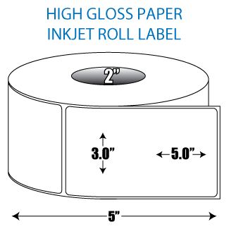 Roll of 3 x 5 Inch High Gloss Inkjet Labels - 2" Core – Blanco Labels