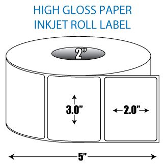 High Gloss 3 x 2 Inch White Label Paper - 2" Core – Blanco Labels