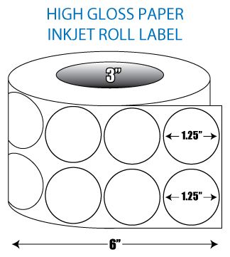 1.25" 2-Up High Gloss Blank Circle Inkjet Labels - 3" Core – Blanco Labels