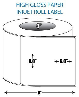 8 x 6 Inch Blank Glossy Inkjet Label Rolls - 3" Core – Blanco Labels