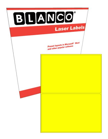 Fluorescent Neon Yellow Label Stickers - 2 Labels/Sheet – Blanco Labels