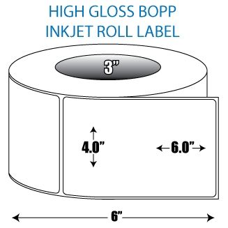 High Gloss 4 x 6 Inch BOPP Inkjet Label Rolls - 3" Core – Blanco Labels