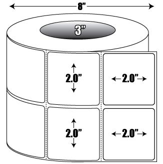 2 x 2 Inch Square 2-Up Thermal Label Rolls - 3" Core – Blanco Labels