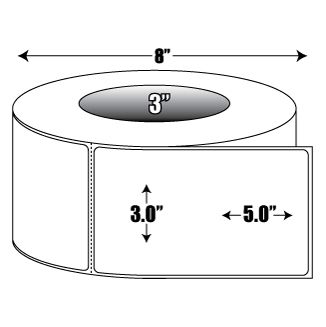 3 x 5 inch Direct Thermal Label Roll with 1" Core - Cold Temperature ...